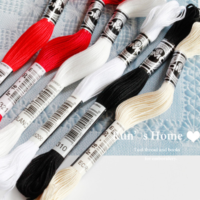 法国白线刺绣用线6色白线