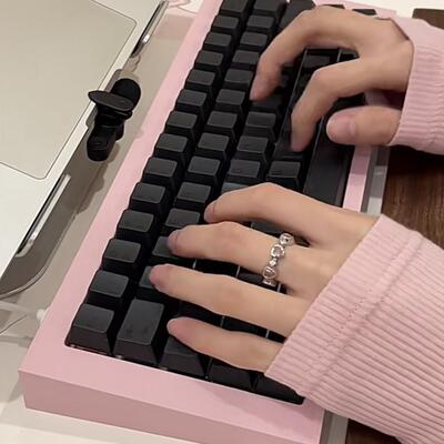 文若GEEKARK黑键黑字 黑同刻PBT原厂Alice,61,64,65,75,87,40键帽