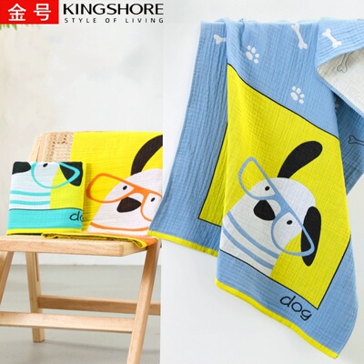 金号纯棉双面纱布浴巾