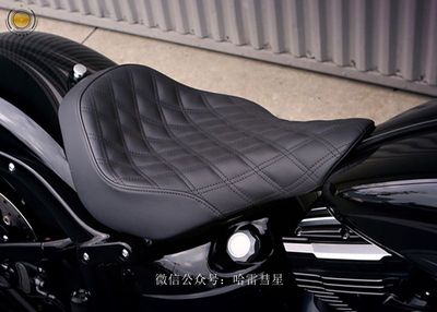 哈雷软尾 SADDLEMEN  菱纹格指骨纹铆钉单人坐垫吸盘后坐垫座椅