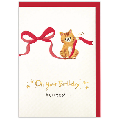 日本生日立体卡猫咪动物心意礼物