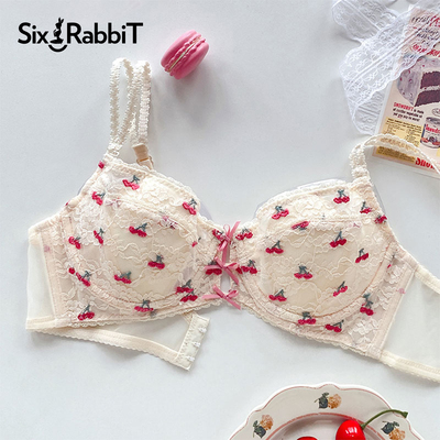 六只兔子小胸聚拢收副乳蕾丝文胸
