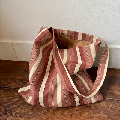 亚麻条纹腋下包松弛感