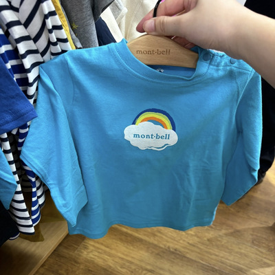 日本美山 montbell 2026春秋小童卡通彩虹速纯棉防UV短袖T恤80-90
