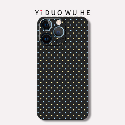 一朶午荷iPhone16promax/17手机壳苹果14软7保护套8plus磨砂mini全包XR/13/12卡通不撞壳圆点