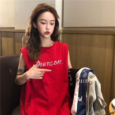 美式球衣运动背心女港风宽松夏