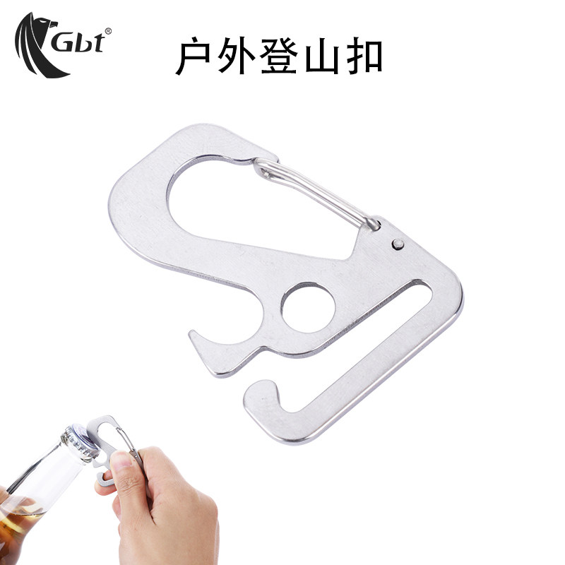 不锈钢弹簧挂扣挂钩适用于2.5厘米织带插扣背包快挂开瓶器登山扣