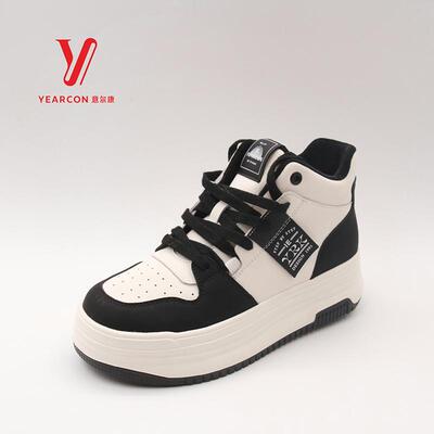 意尔康女鞋2025新款高帮厚