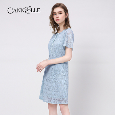 Cannelle晴迷桂莉修身蕾丝连衣裙气质常规显瘦
