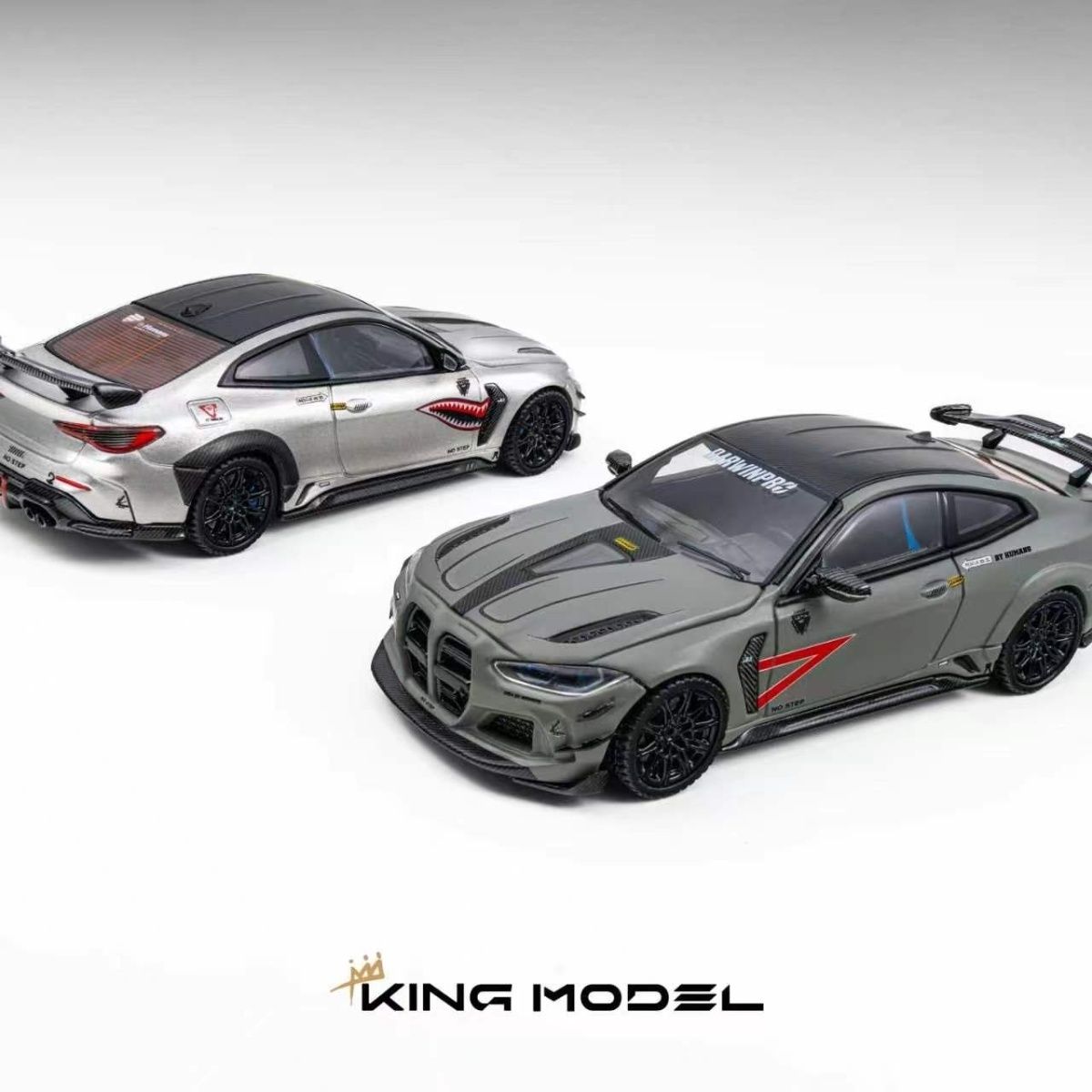KINGMODEL 1:64 DarwinPRO M4 亮银色 哑光绿 合金车模
