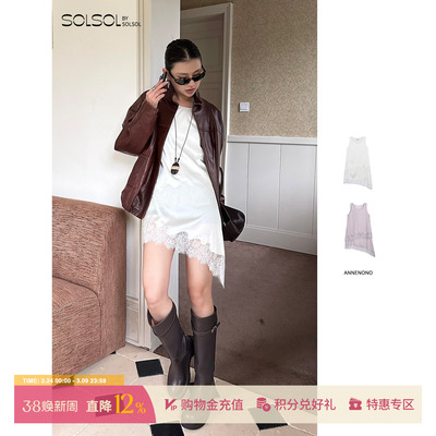 ANNENONO秋冬斜下摆背心连衣裙女