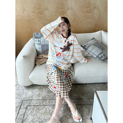 CHEERiUPi沙滩条纹防晒长袖T