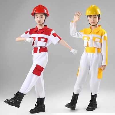儿童建筑工人服装矿工石油环卫职业服工程师服幼儿修理工表演出服