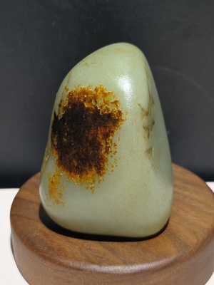 G012204新疆的猫172.1克尤其熟糯青白玉玩籽和田玉