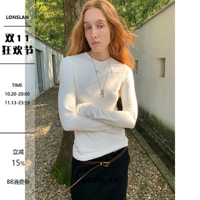 LONSLAN 26WINTER 10.20NEW20:00人手几件!圆领长袖修身打底内搭T