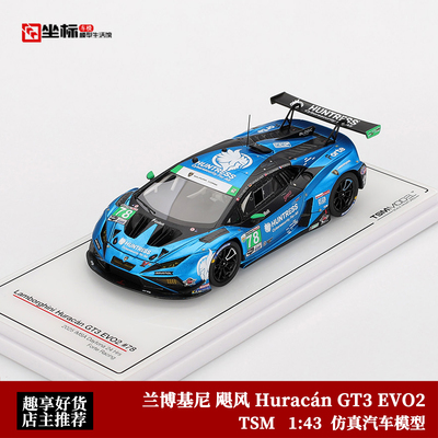 兰博基尼 飓风 Huracán GT3 EVO2 #78 TSM 1:43 仿真汽车模型蓝