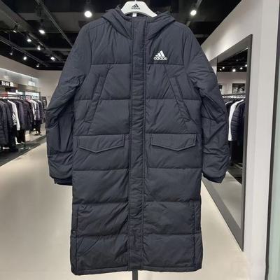 ADIDAS阿迪达斯正品LONG DOWN户外运动长款连帽羽绒服 GK0664