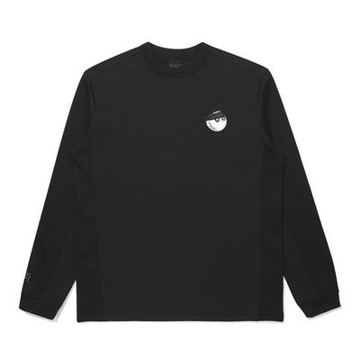 代购MALBON GOLF男士长袖T恤透气舒适贴身日常穿着轻便黑色