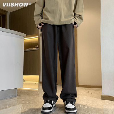 VIISHOW复古日系cityboy直筒裤子男生新款春秋潮流百搭宽松阔腿裤