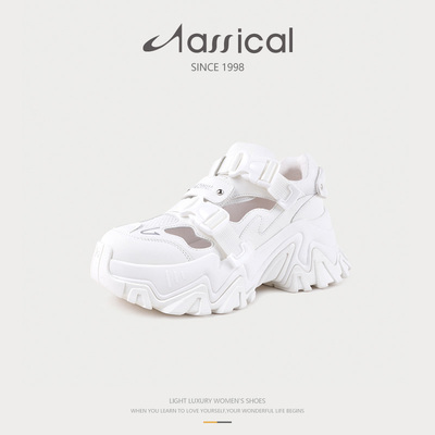 真皮透气厚底增高休闲运动