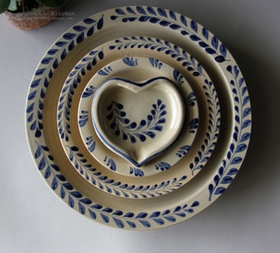 外贸陶瓷西餐具美国\\纯手工果盘