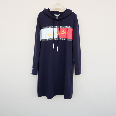 正品超值女春秋全棉连帽卫衣裙