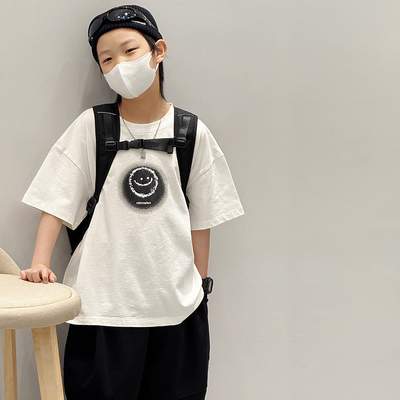 （断码浮力）男童短袖t恤新款夏装儿童帅气上衣夏季薄款纯棉宽松