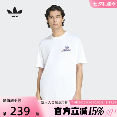 adidas阿迪达斯三叶草GFX 校队宽松圆领T恤2026夏男短袖 KE2248