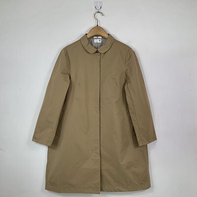 YUN韫长袖娃娃领中长通勤风衣