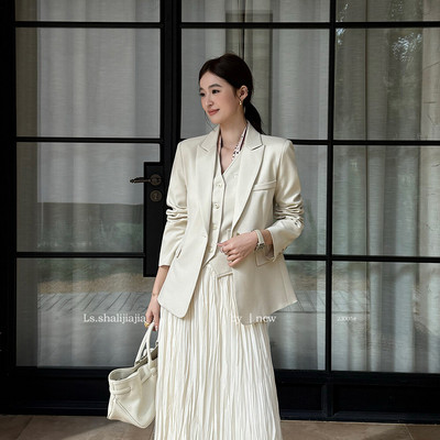 LS述致 2026早春新款轻熟通勤穿搭女洋气百搭长袖西装外套 23005#