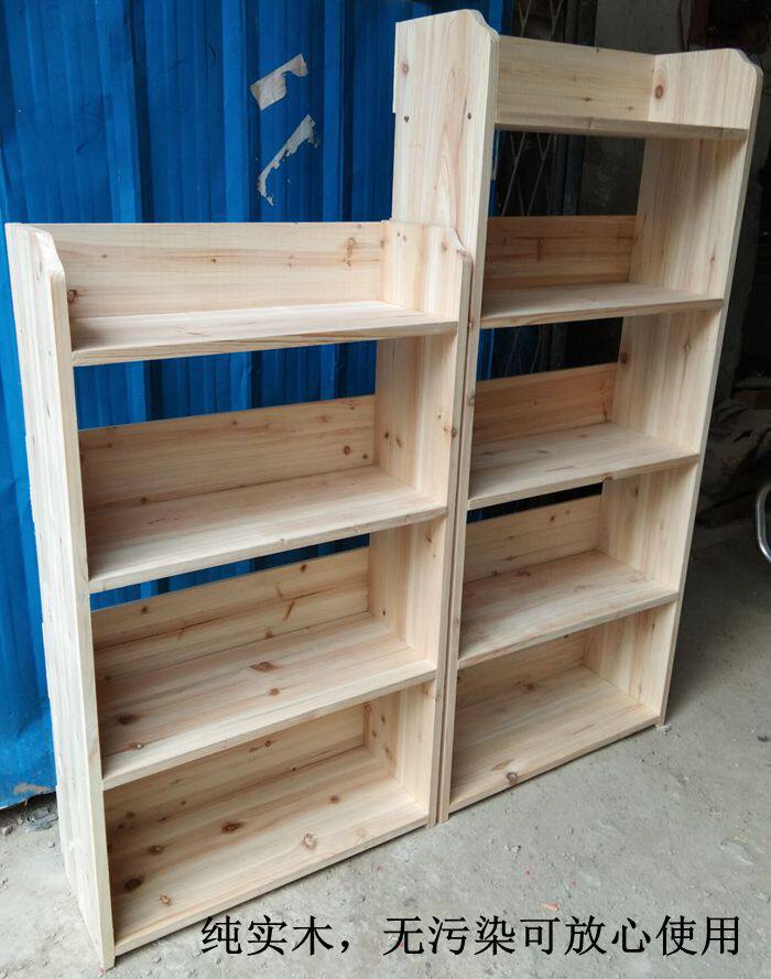 简易书架组合实木置物架创意落地学生儿童多层书收柜玩具纳架M026_虎窝淘