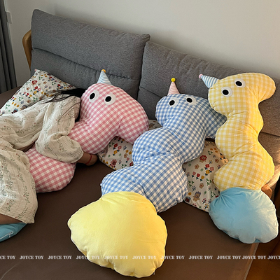 多巴胺格子透气云朵长条枕抱枕女生可以拆洗睡觉卧室靠枕夹腿侧睡