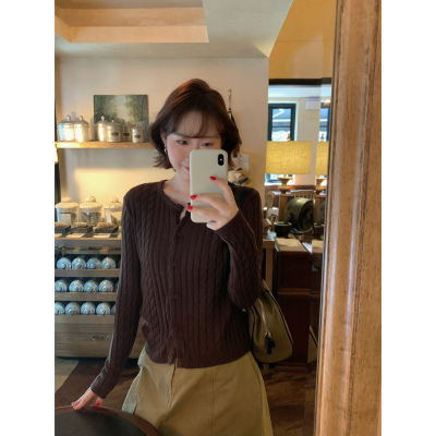 ower April（FA）-小开衫外套简约外搭显瘦百搭上衣针织开衫95080