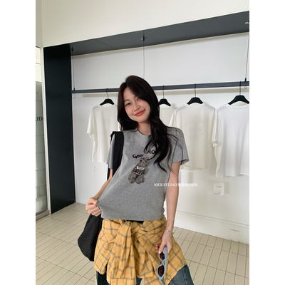 奶思家NICE STUDIO-新休闲狗狗印花工艺短袖T恤(含100棉料)R1063