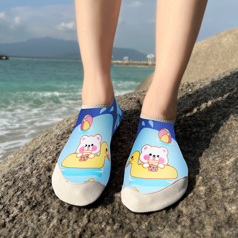 儿童滩潜水鞋女童赤足贴肤软鞋浮潜沙滩袜涉水潜水男女孩游泳鞋