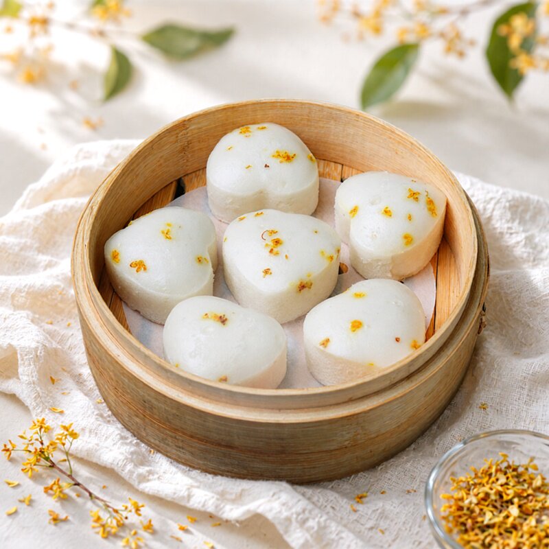 心形桂花米糕手工发糕白糖糕半成品茶楼传统糕点早餐茶点心速食