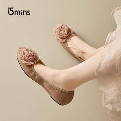 15mins简约少女玛丽珍鞋女小香风