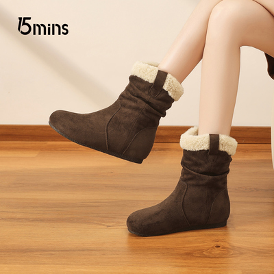 15mins爆款冬季女鞋加绒勃肯短靴