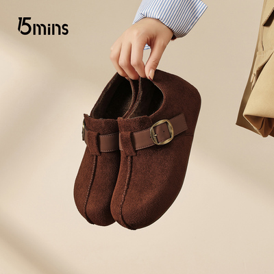 15mins复古加绒勃肯鞋女2025新款