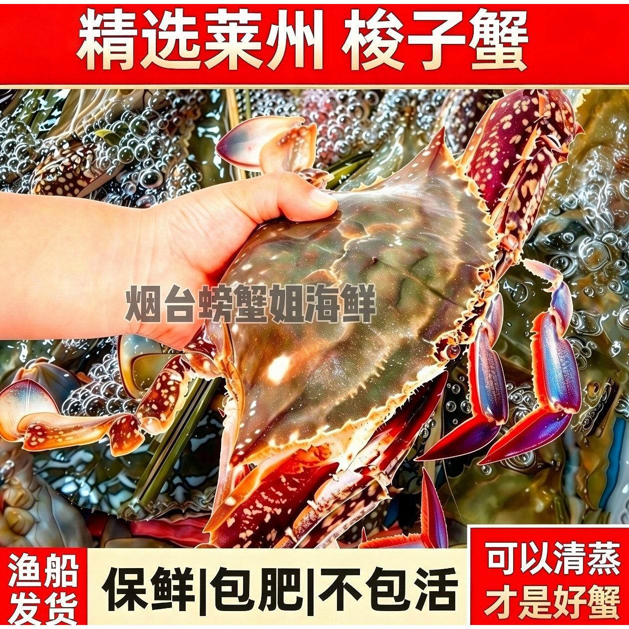 【保鲜不保活】可清蒸莱州活梭子蟹新鲜飞蟹白蟹海鲜水产公蟹母蟹