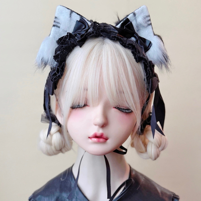 本守造原创蝴蝶结虎斑纹猫耳发带