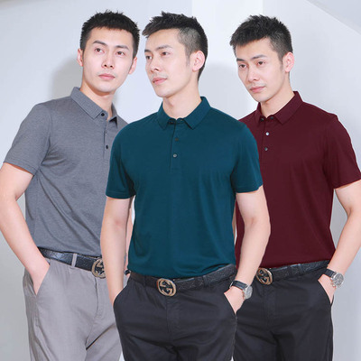 夏新款专柜正品欧林雅竹纤维男士短袖休闲上衣纯色商务T恤FYN3115