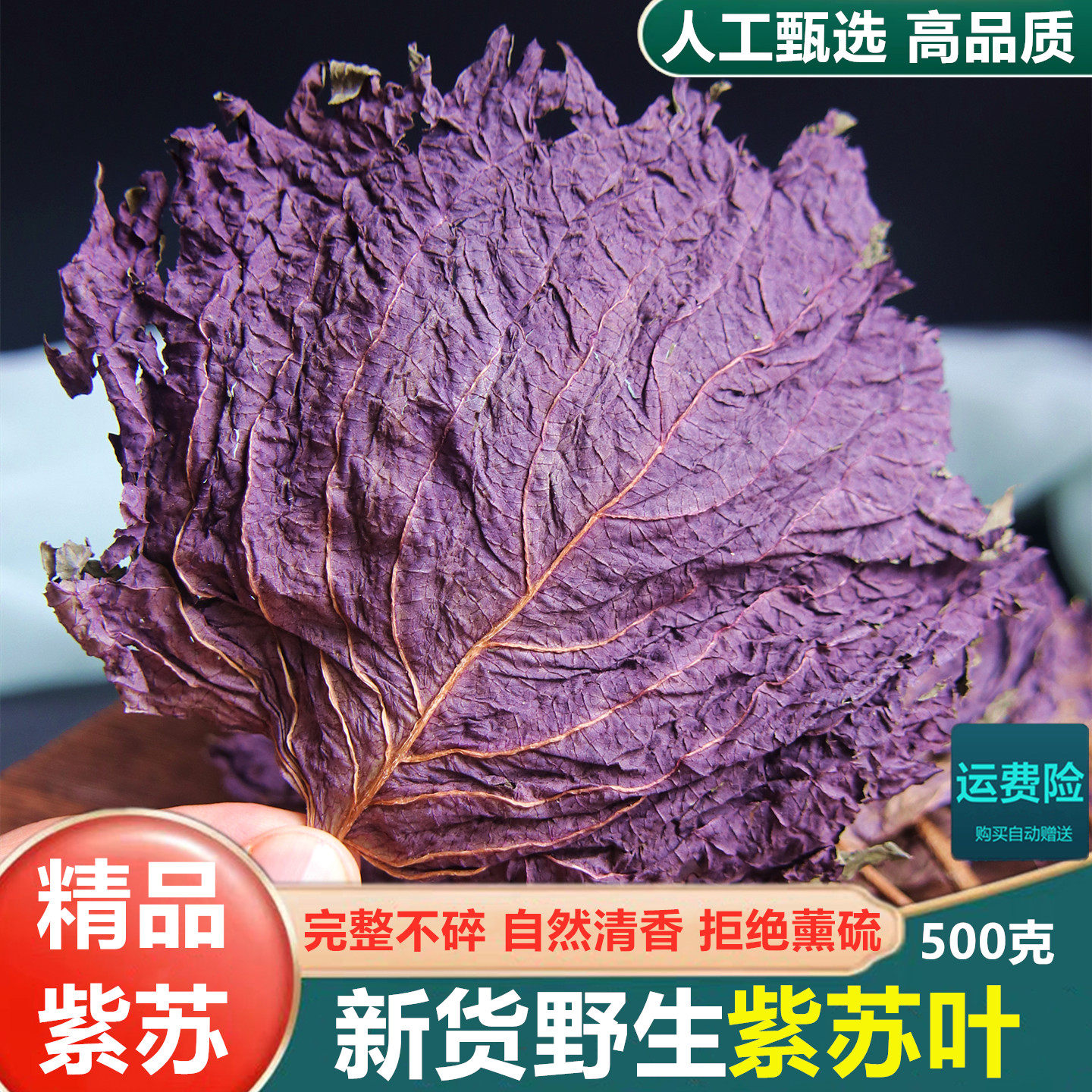 中药材野生紫苏叶干天然新货苏子叶泡茶烧鱼虾蟹去腥食用香料500g
