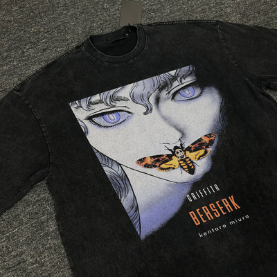 剑风传奇格宽松纯棉印花短袖t恤