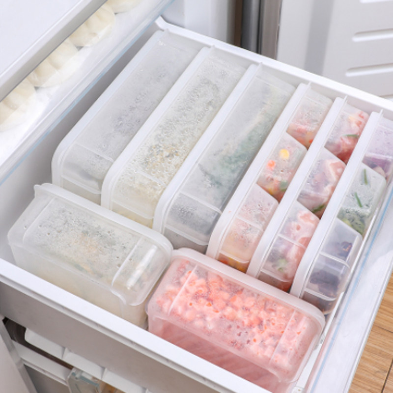 日本进口食品收纳盒冰箱冷藏保鲜盒分格可微波蔬菜肉类分装冷冻盒
