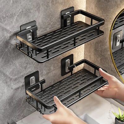 Wall Hanging Corner Rectangular Rack Bathroom Shelf Towel Ra