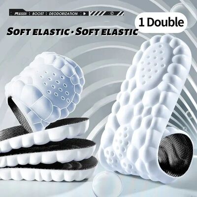 5D Sports Insoles for Shoes PU Soft Running Insole for Feet