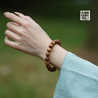 老山檀手串佛株女高级感檀木手链冷门文玩轻奢小众檀香木质款吉悦