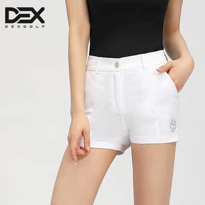 DEXGOLF韩国高尔夫女士短裤22新款夏季纯色速干休闲显瘦特色裤腰