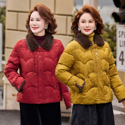 冬季新中式妈妈装加厚棉服